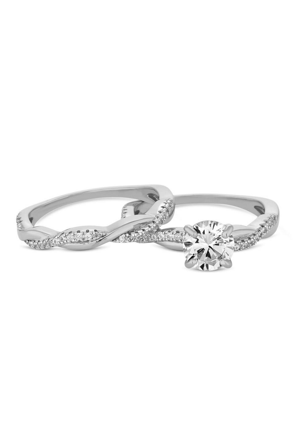 Jewellery Sterling Silver 925 With Cubic Zirconia Infinity Bridal Set